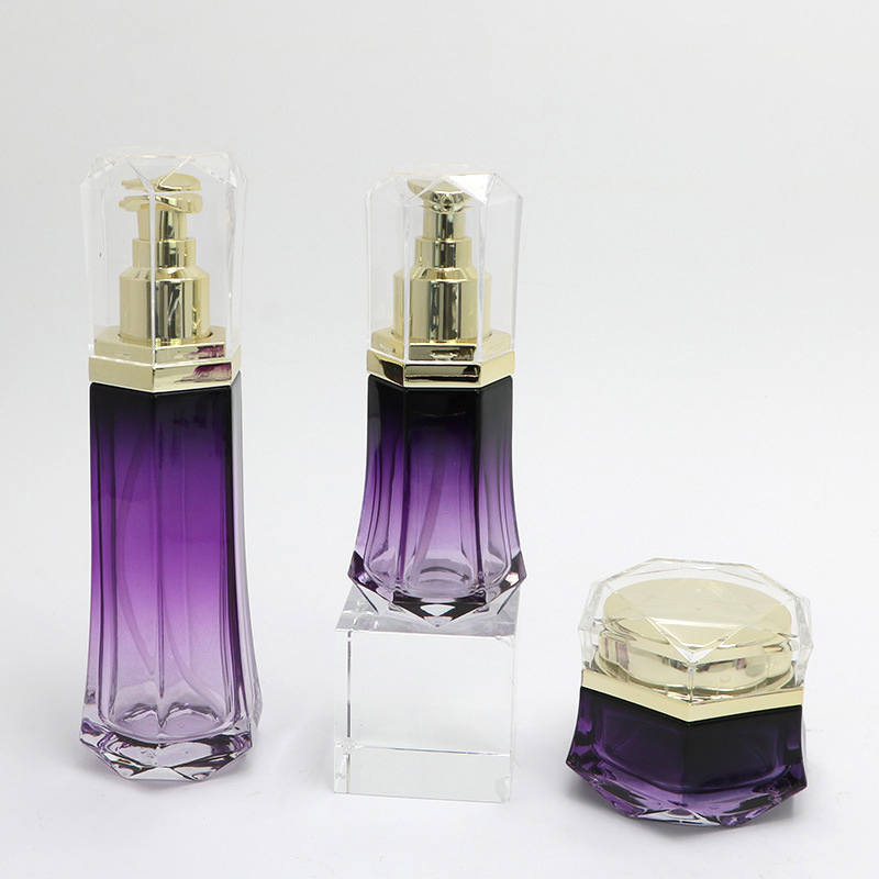 Glass Gradient Skincare Packaging Collection Set Cosmetic Bottles and ...