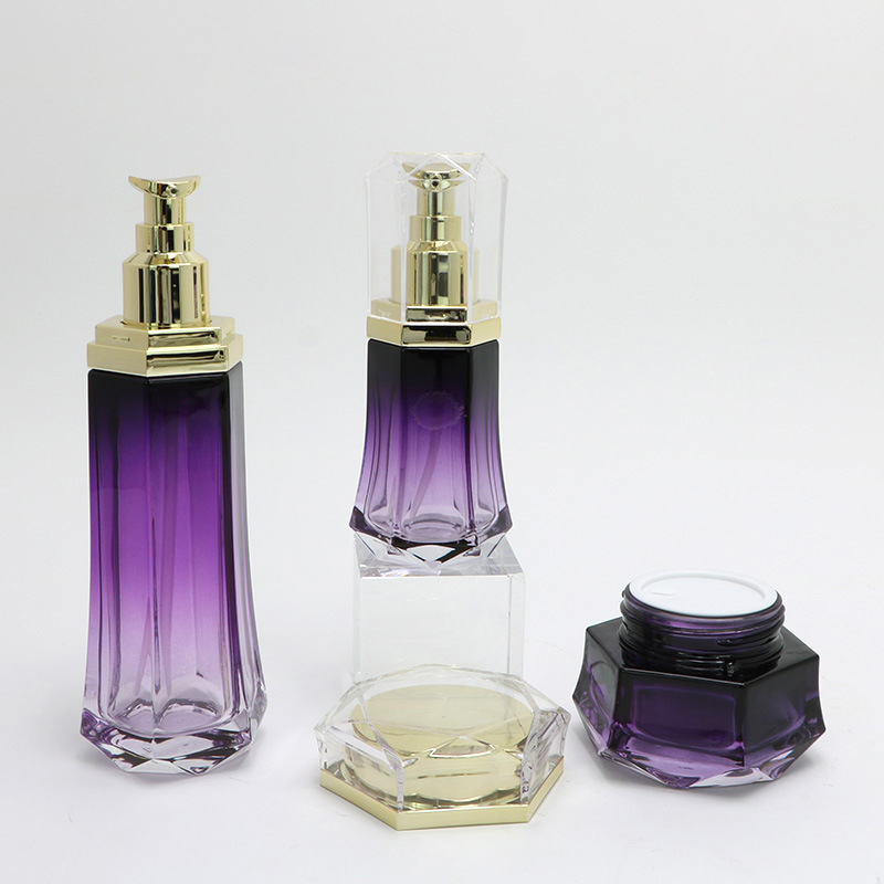 Glass Gradient Skincare Packaging Collection Set Cosmetic Bottles and ...