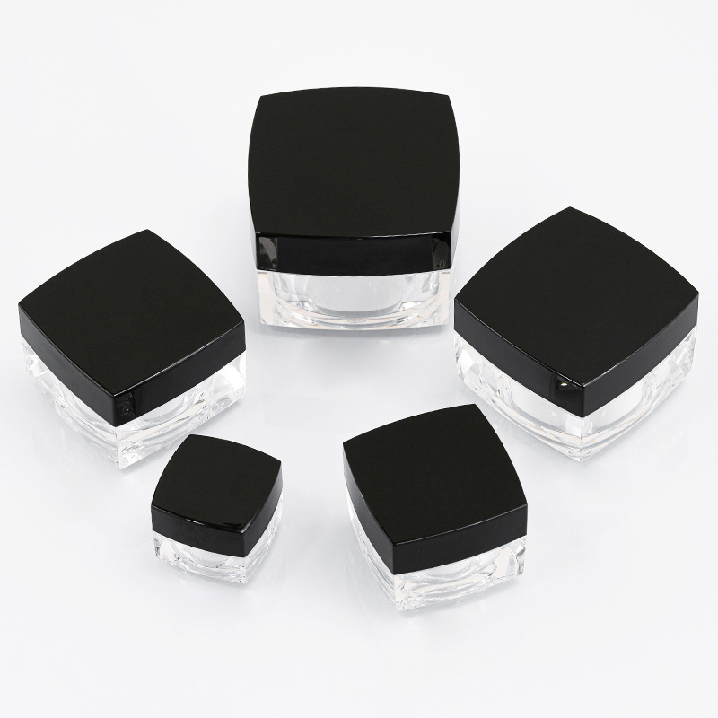 PMMA Square Cream Bottle Cosmetic Packaging Bottle Transparent Square ...